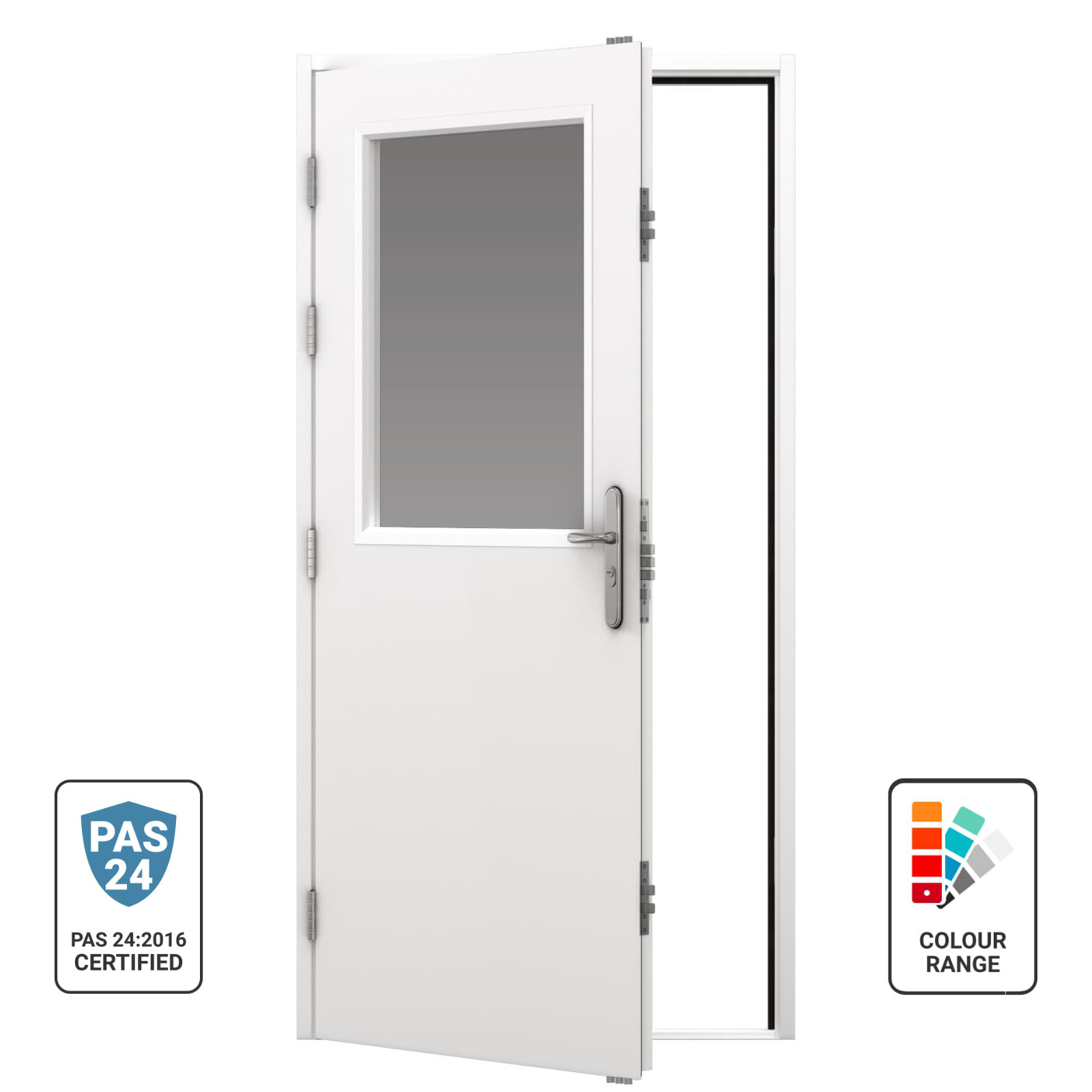 Glazed Steel Double Door (Security) | Latham's Steel Doors