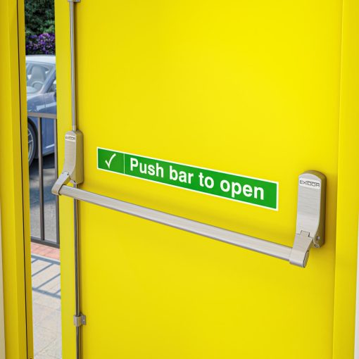 Push Bar to Open Sticker | Latham's Steel Security Doors