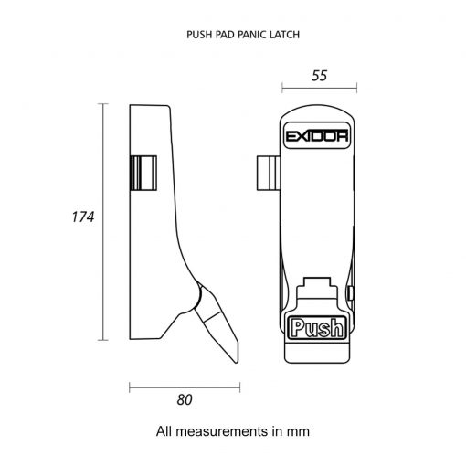 Exidor 297 Push Pad | Latham's Steel Security Doors