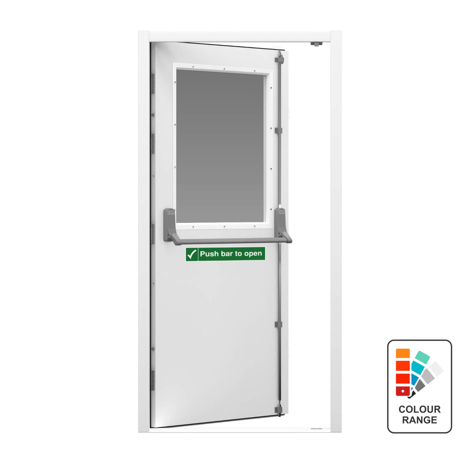 Glazed Fire Exit Door (Security) | Latham's Steel Doors