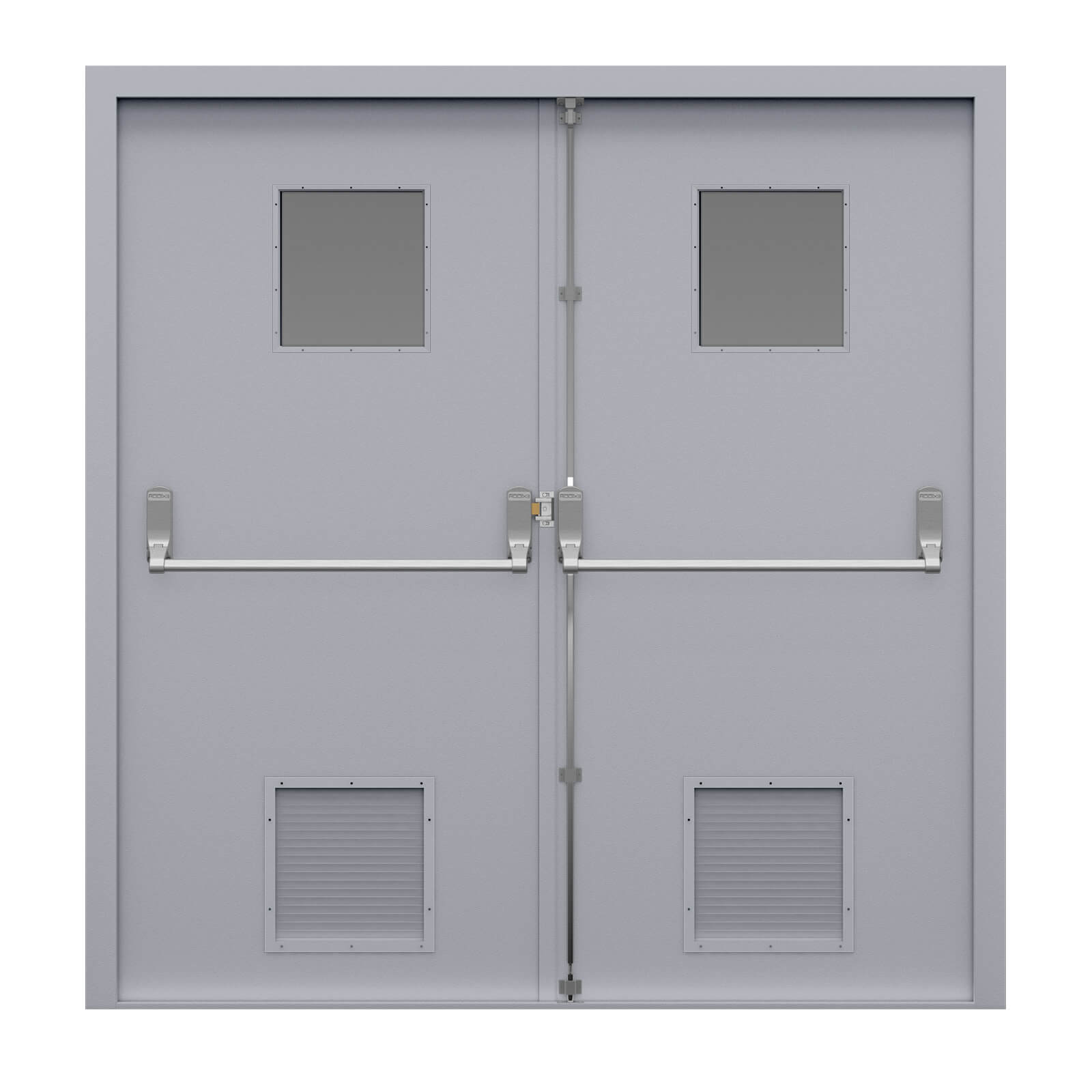 Glazed Double Fire Exit Door | Latham's Steel Doors