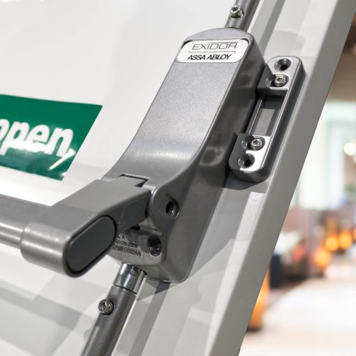 Double Fire Exit Door with Panic Bar | Latham's Steel Doors