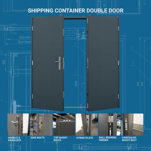 Shipping Container Double Door | Latham's Steel Doors